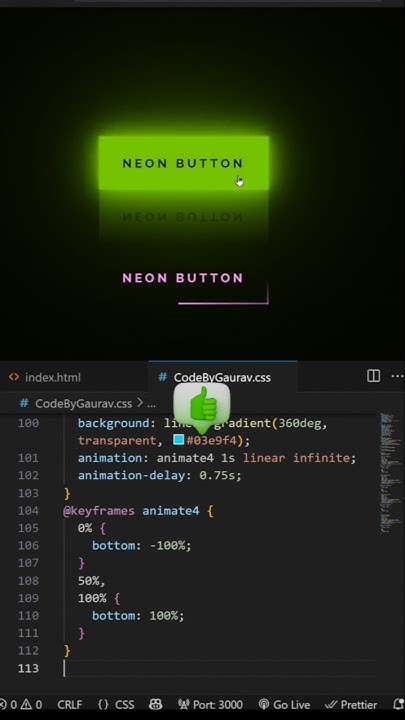 Neon Button Hover Effects with HTML & CSS #webdevelopment #coding #hovereffect #shorts - YouTube