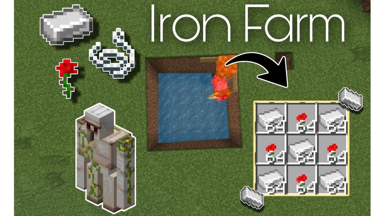 Iron Farm လုပ်နည်း။how to make Iron farm. - YouTube