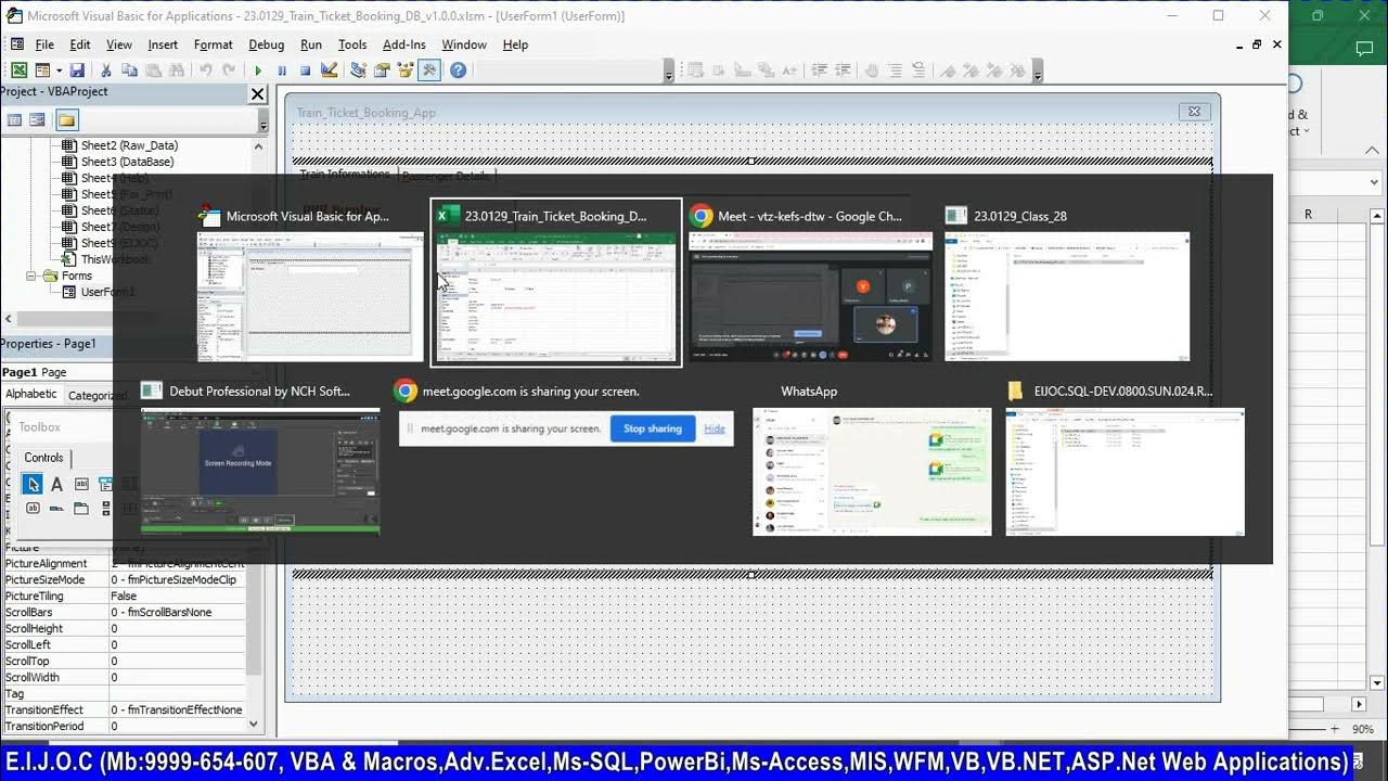 28_23.0129_EXCEL VBA & MACROS_0022_Train_Ticket_Booking_DB, Design & Coding_Part-2 - YouTube