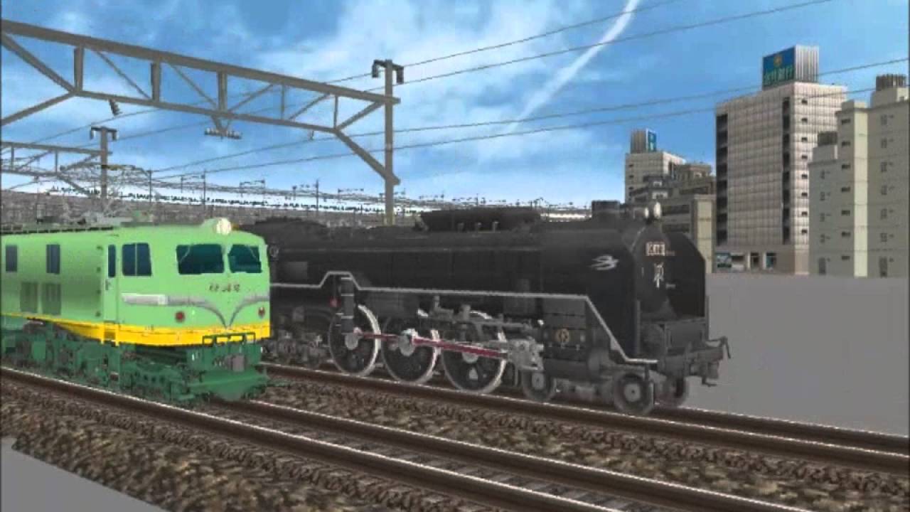 新VRM3★モノクローㇺ並走バトルシリーズ54 C62特急つばめvsEF5845青大将つばめ - YouTube