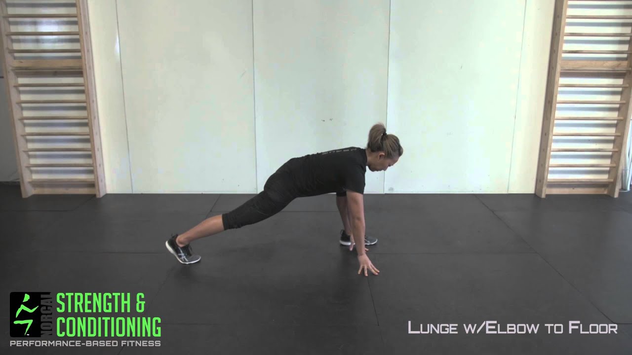 Lunge with Elbow to Floor - YouTube