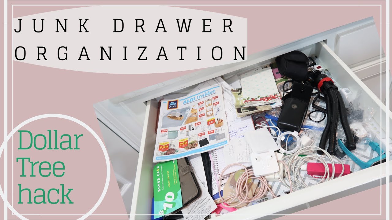 MESSY JUNK DRAWER ORGANIZATION / Dollar Tree hack / cleaning and ...