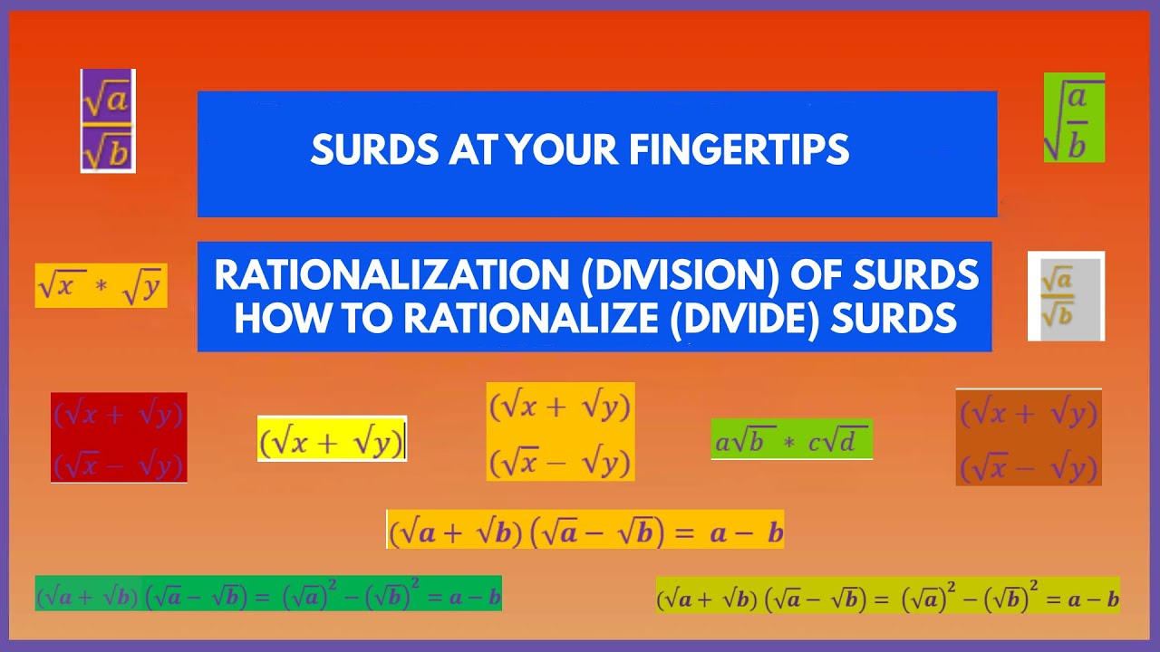 Rationalization (Division) of Surds (How to Rationalize (Divide) Surds ...