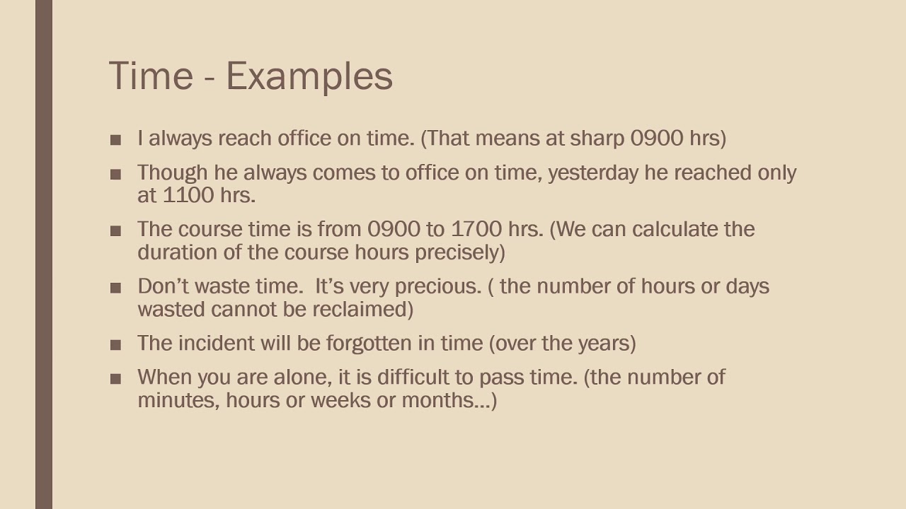 Language Matters - Time Vs Timing - YouTube