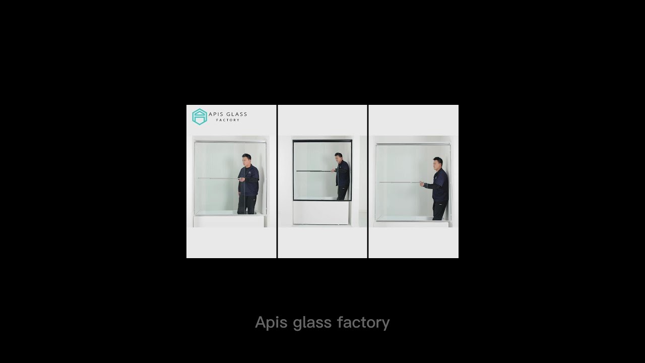 Semi-Frameless Double sliding shower doors on bathtub Apis glass - YouTube