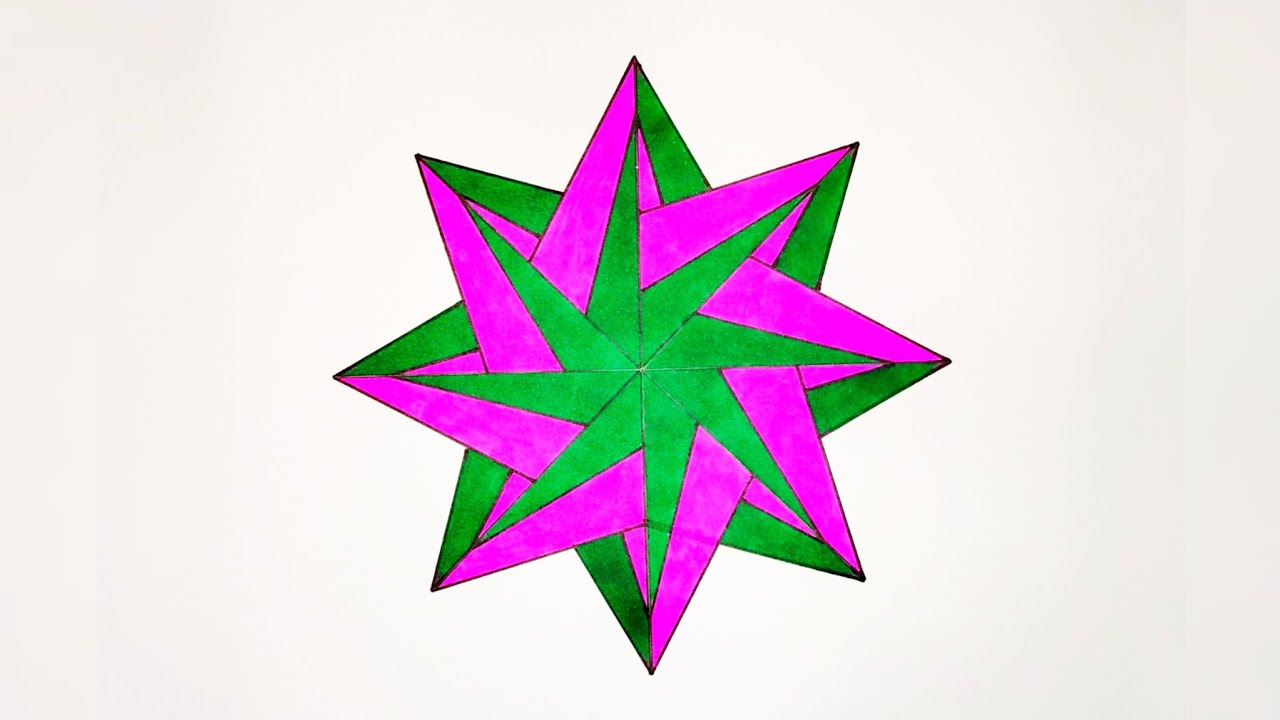 Amazing Geometric Star Pattern || Double Wrap Star || - YouTube