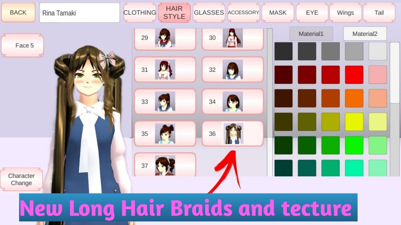 New Long Hair Braids and Tecture Of Hair//sakura school simulator 🌸 ️🌸 ...