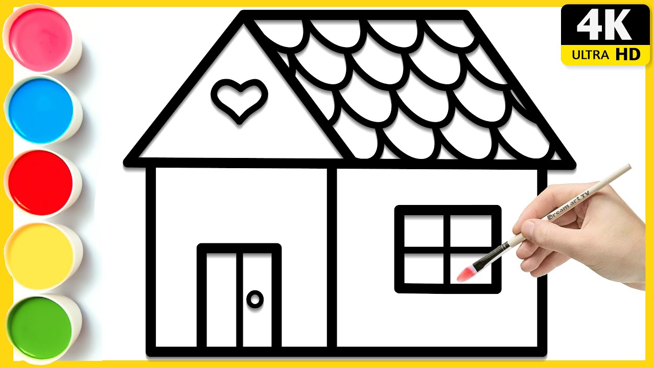 🛖How to Draw a House | Easy Acrylics Painting Step by Step - YouTube