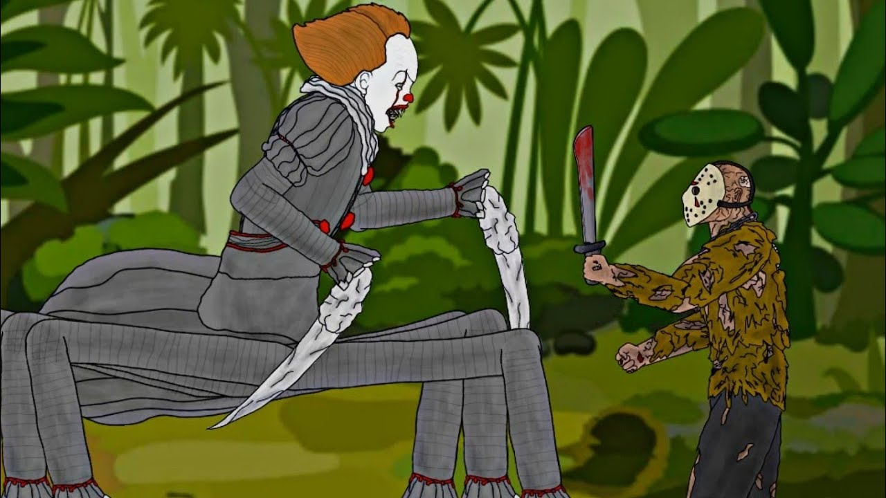 Pennywise Spider vs Jason Voorhees | Fight Animation | Drawing Cartoons ...