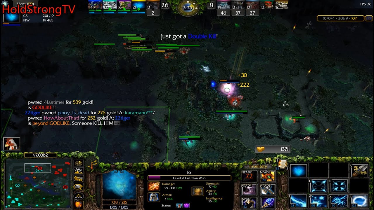 DOTA 1 Guardian Wisp IO Beyond GODLIKE #5 - YouTube