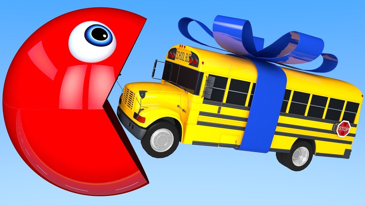 Learn Colors with PACMAN and School Bus Street Vehicle Gift Box for Kid ...