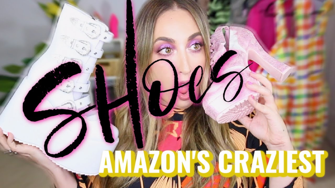 WILDEST SHOES YET! Amazon's Craziest Shoe Try on haul - YouTube