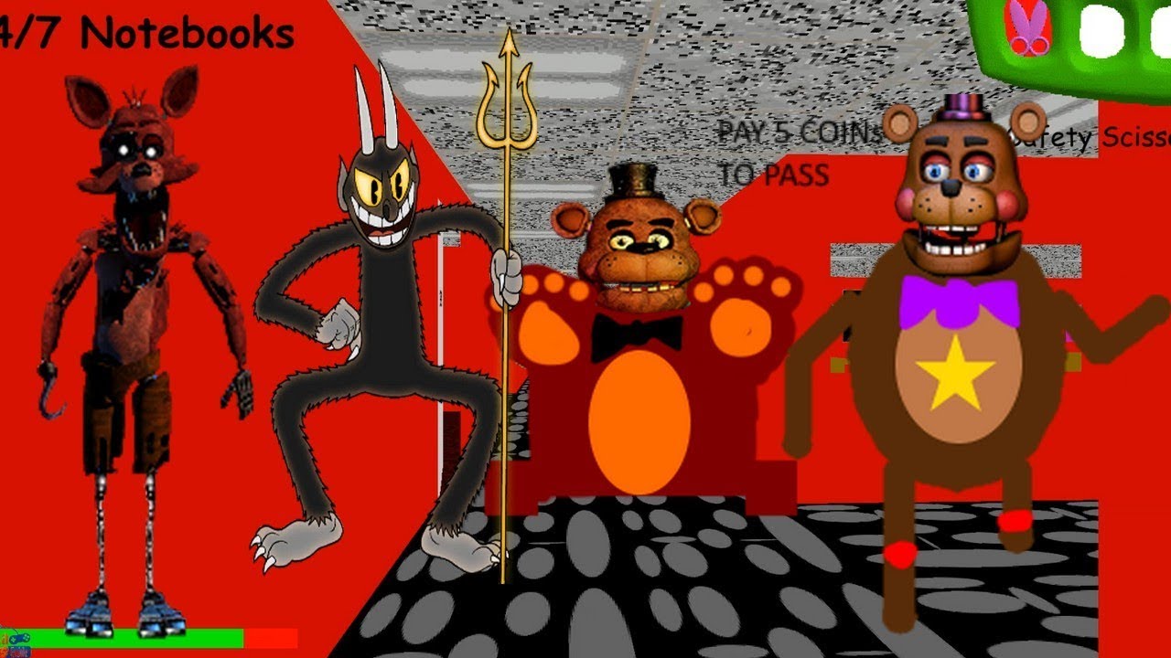Foxy's indie in indie characters and horrors - Baldi's Basics Mod - YouTube