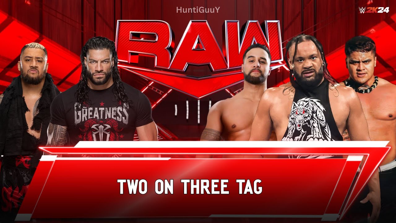 Roman Reigns & Solo Sikoa vs Jacob Fatu, Tama Tonga & Zilla Fatu WWE ...