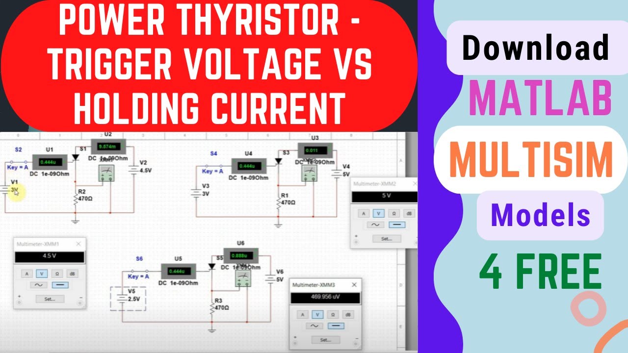Power Electronics Lab 6b - Power Thyristor in Multisim - Trigger ...