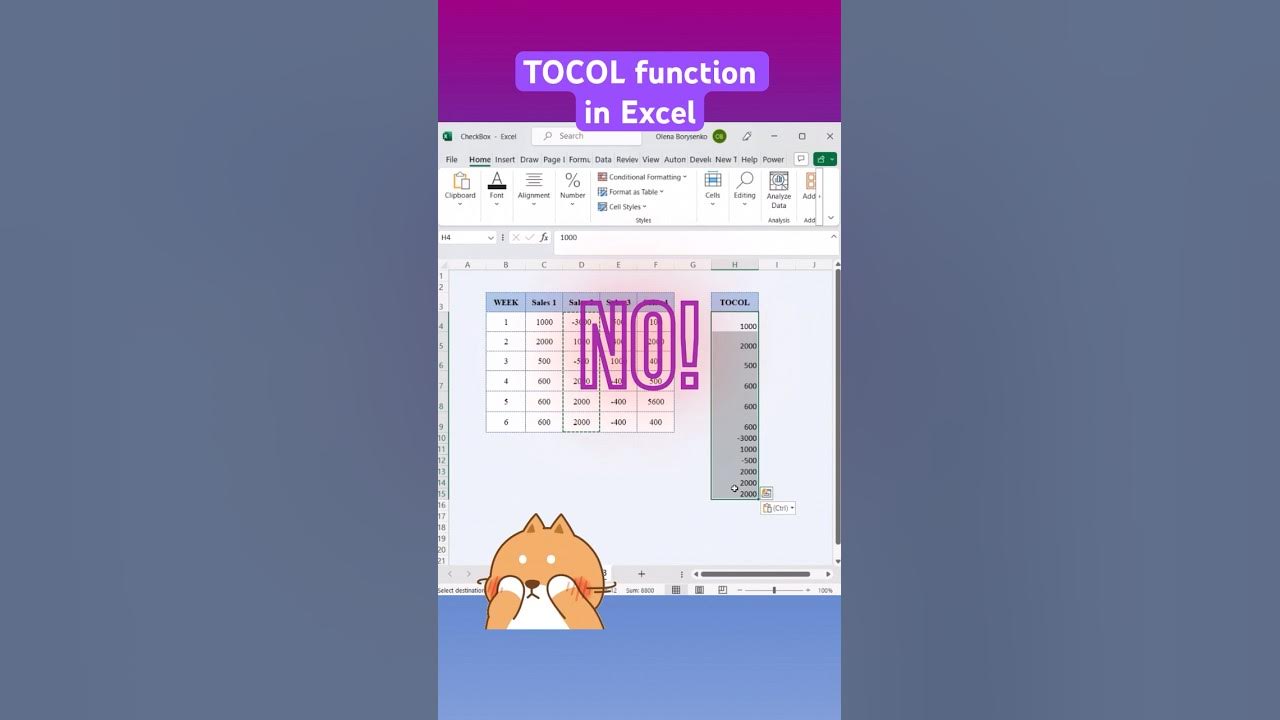 TOCOL function in Excel🤔 #excel #tutorial #shorts - YouTube