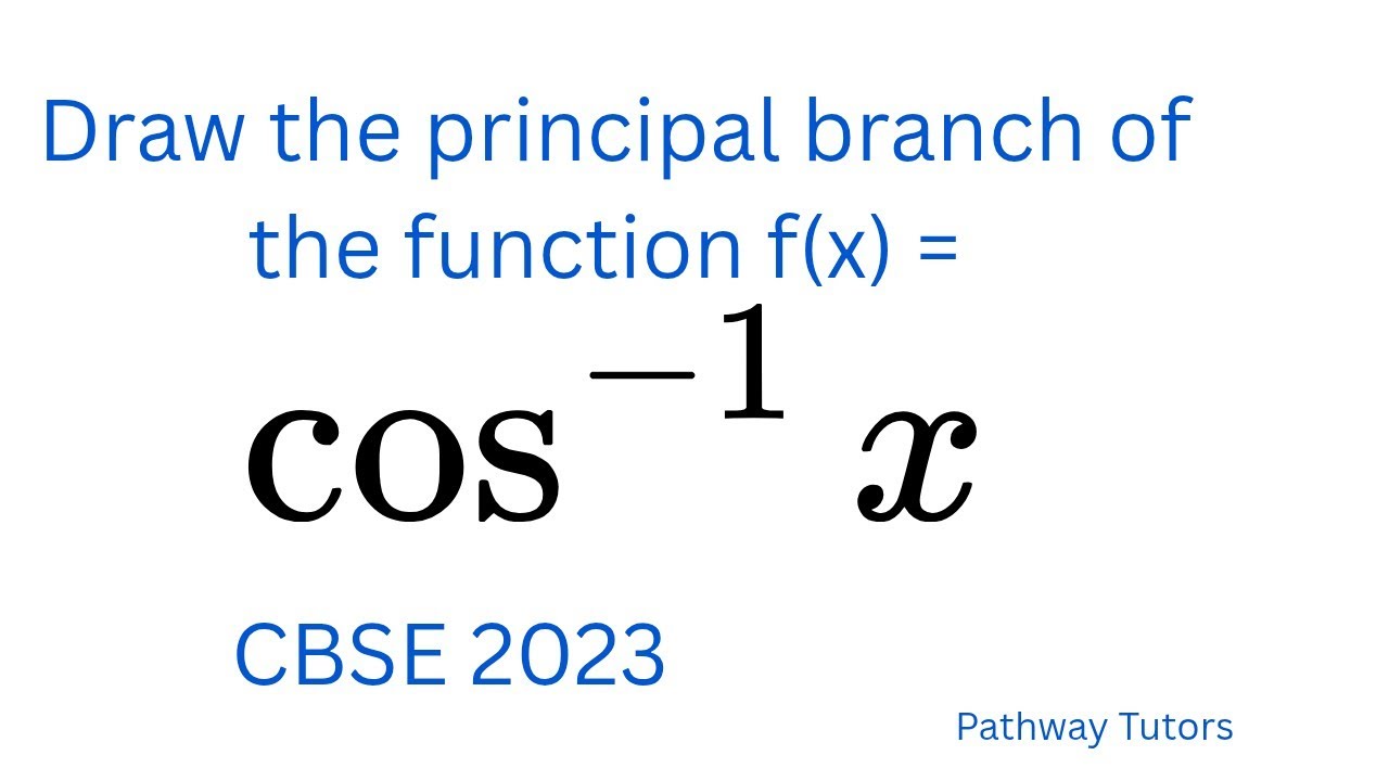 Draw the principal branch of f(x) = cos^-1(x) | Inverse trigonometric ...