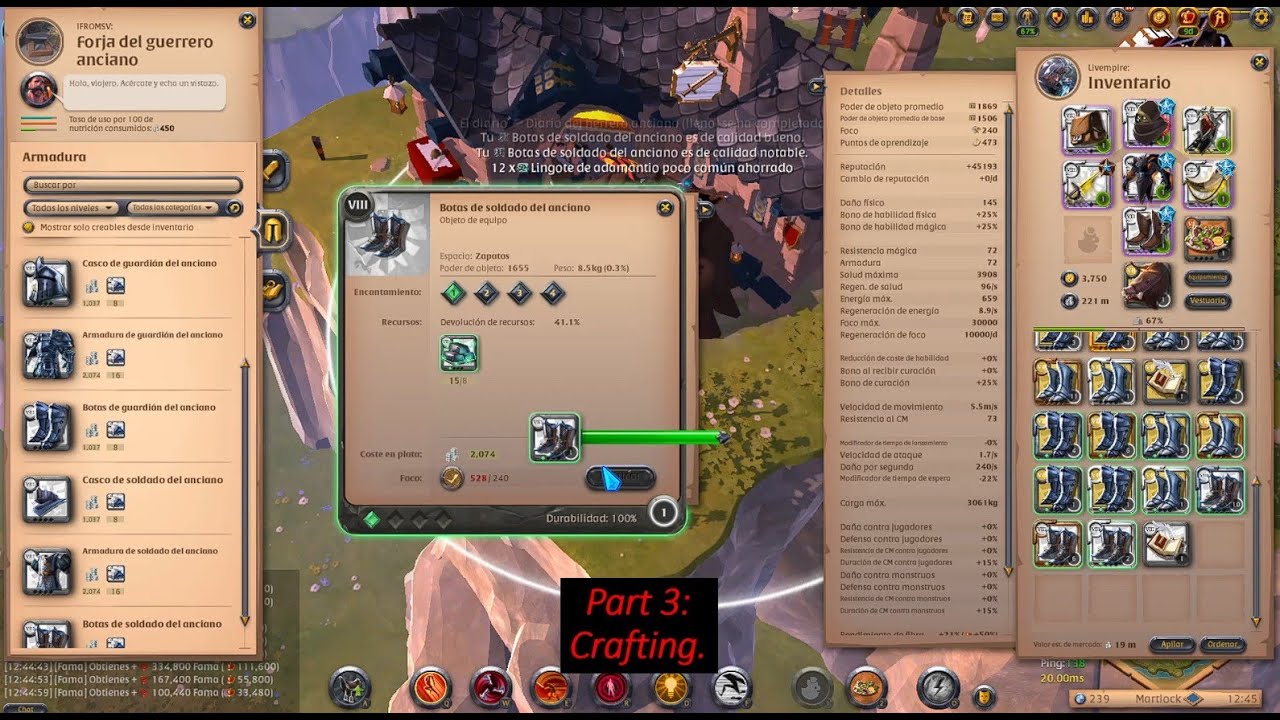 Albion Online |💯🤑 Crafting Plate Boots | Complete Process |😰18m Silver ...