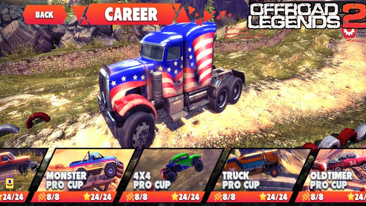 Offroad Legends 2 🔥🔥 | All maps Career 24/24 Stars | All Vehicles ...