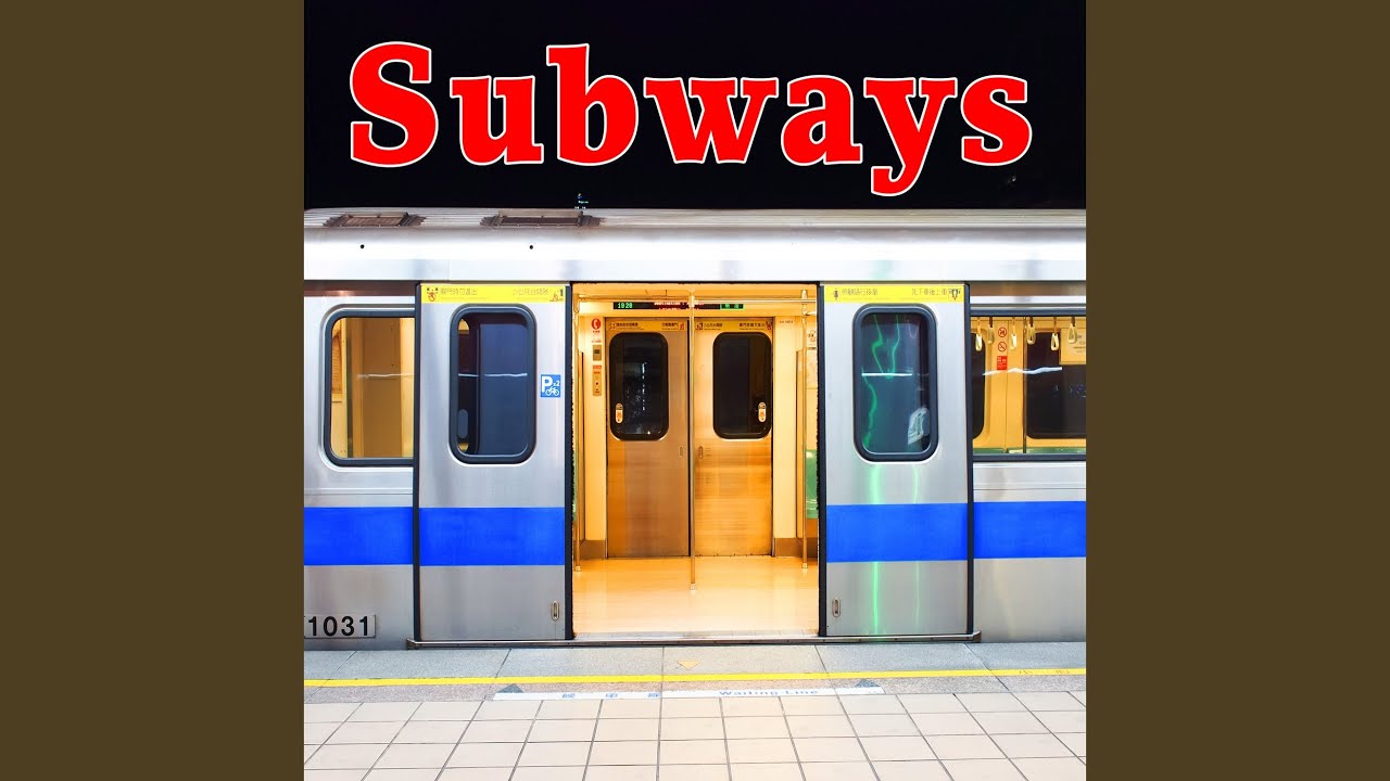 New York Subway Platform Gate with Footsteps & Trains in Background ...