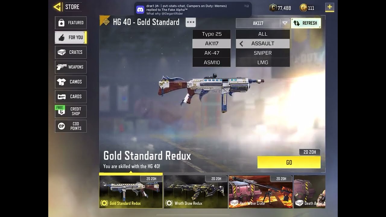 CODM : ’For You’ Draw Refresh ; new legendary gun - YouTube