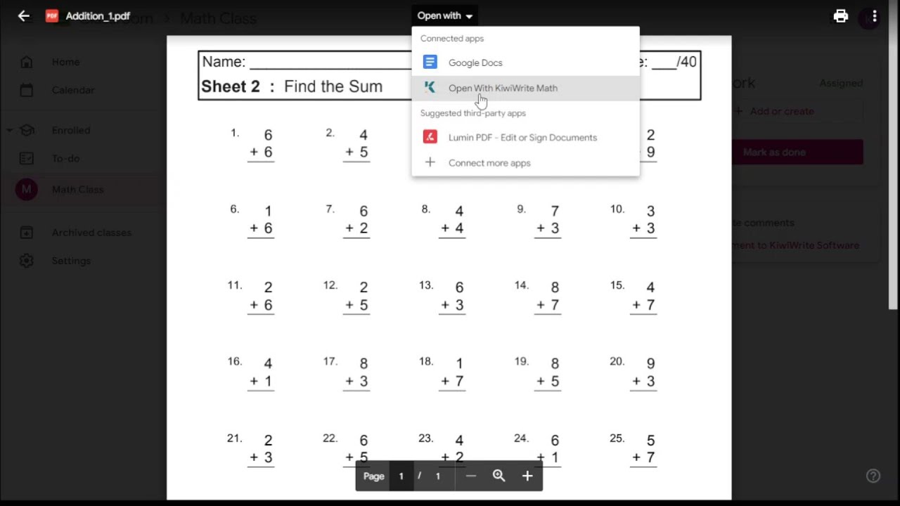 Student Guide for using Google Classroom with KiwiWrite Math - YouTube