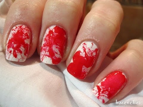 Blood splatter manicure - Dexter nails - Dmuchany wzorek - Basevehei ...
