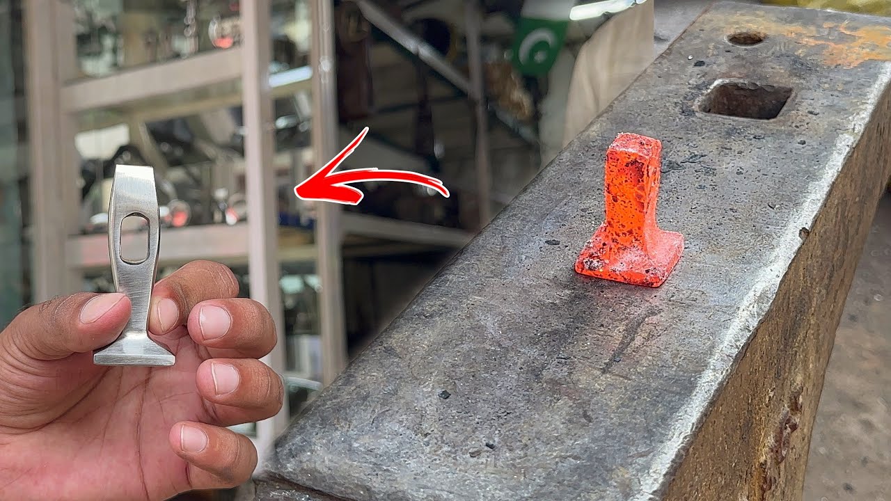 Turning Rusted Metal Piece into a Fisted Accidental Cars Repair Hammer ...