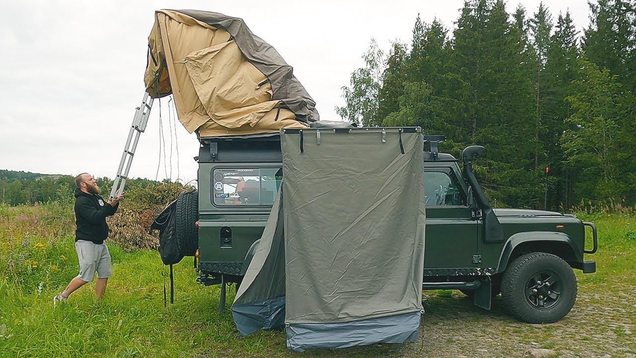 Land Rover Defender 110 Roof Top Tent Pack down - How long does it take ...
