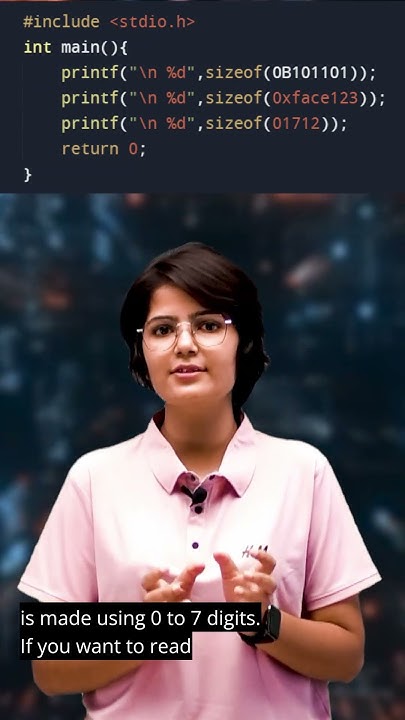 size of operator with Binary, Hexa-Decimal & Octal | Happy coding with PRISHU - YouTube