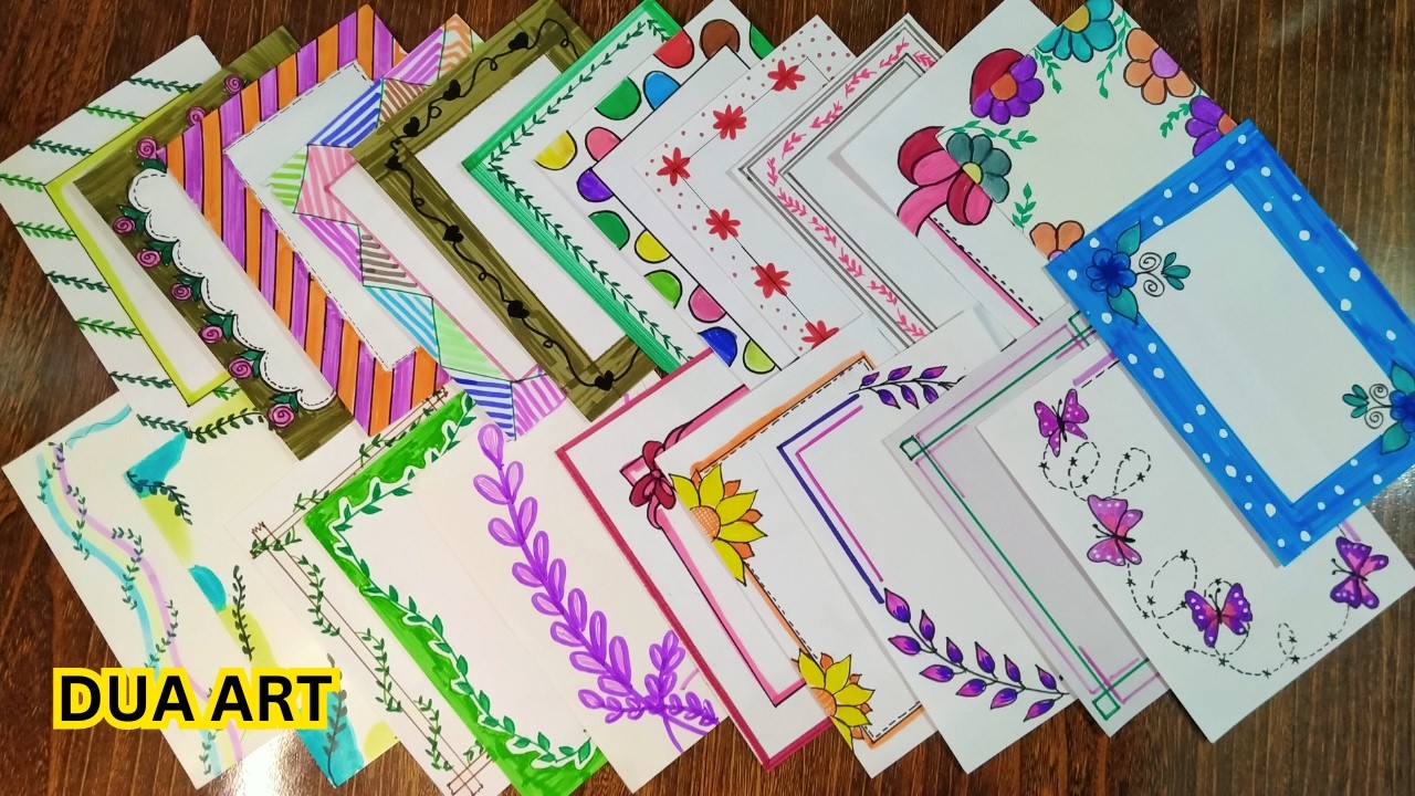 100 BEAUTIFUL BORDER DESIGNS/PROJECT WORK DESIGNS/A4 SHEET/FILE/FRONT ...