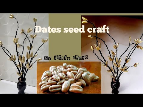 Wow.! DIY Dates seed craft|beautiful flower vase making at home ...