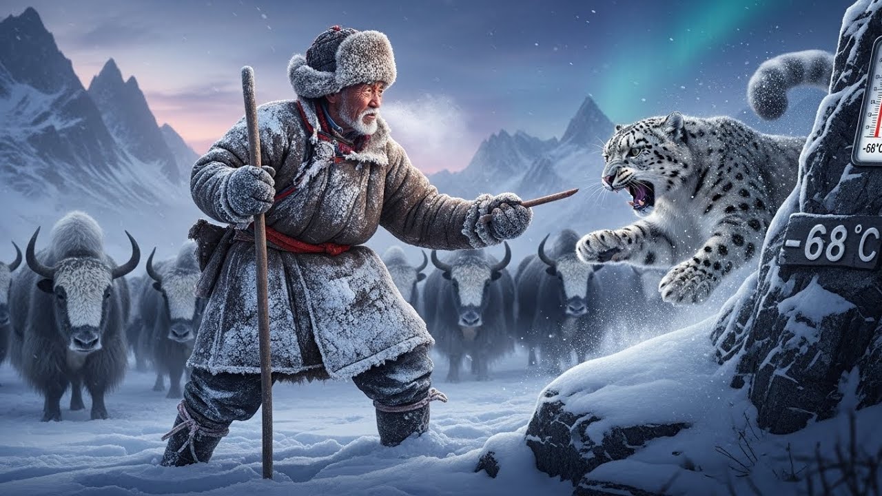 87-Year-Old Shepherd Fights Snow Leopard at -68°C to Save Yaks - YouTube