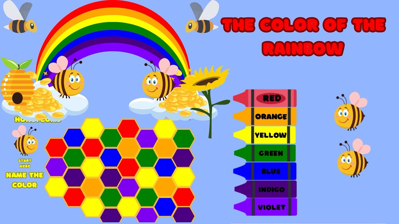 Learn Colors with Buzzy Bee: Rainbow Coloring and Color Naming ...