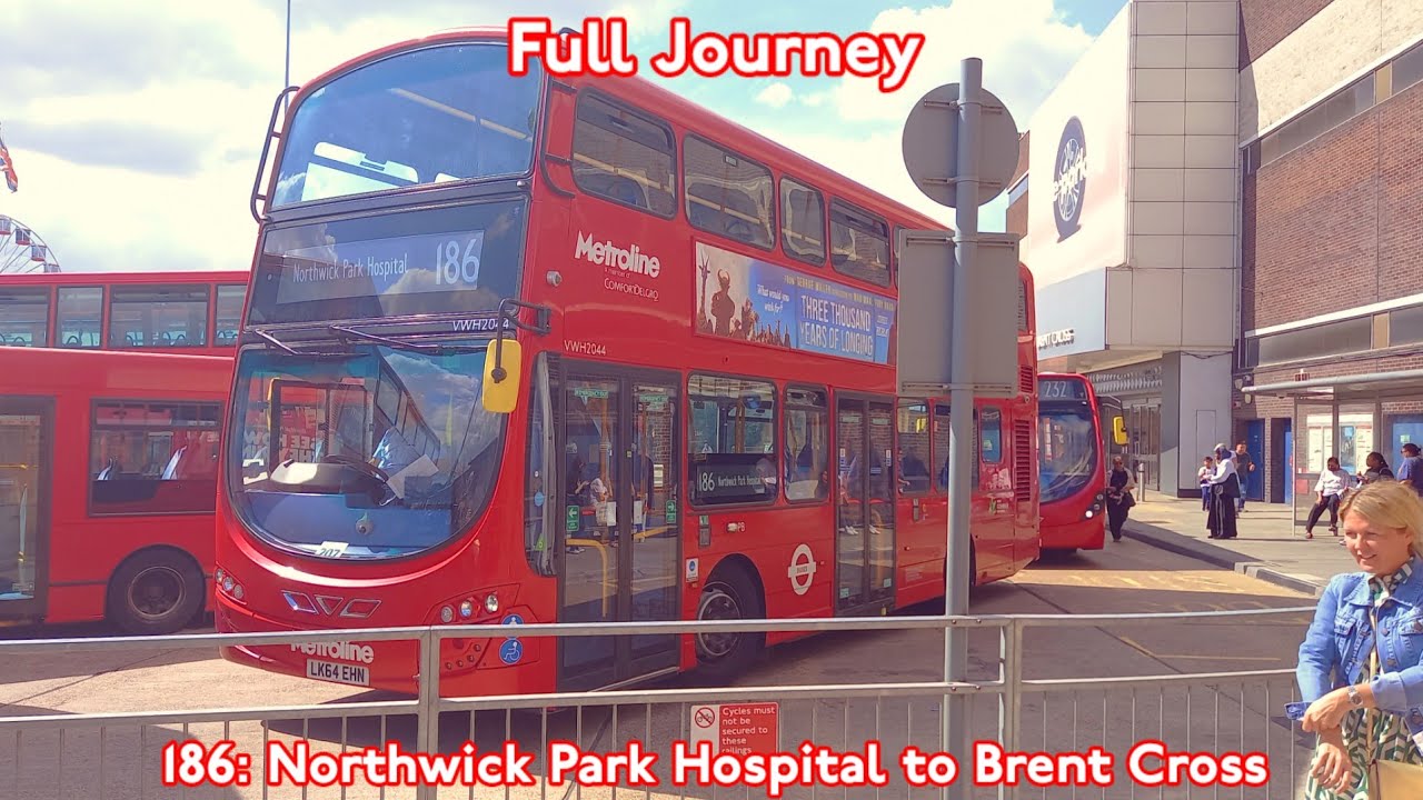 Full Journey on Route 186 | (VWH2044) LK64EHN - Northwick Park Hospital ...