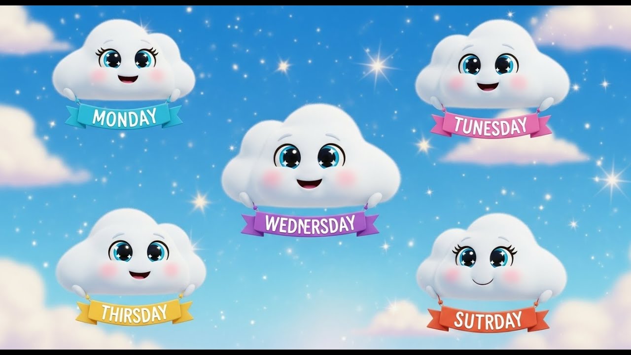 Days of the Week Song with Fluffy Cloud Pals ☁️📅 | Fun Weekday Learning ...