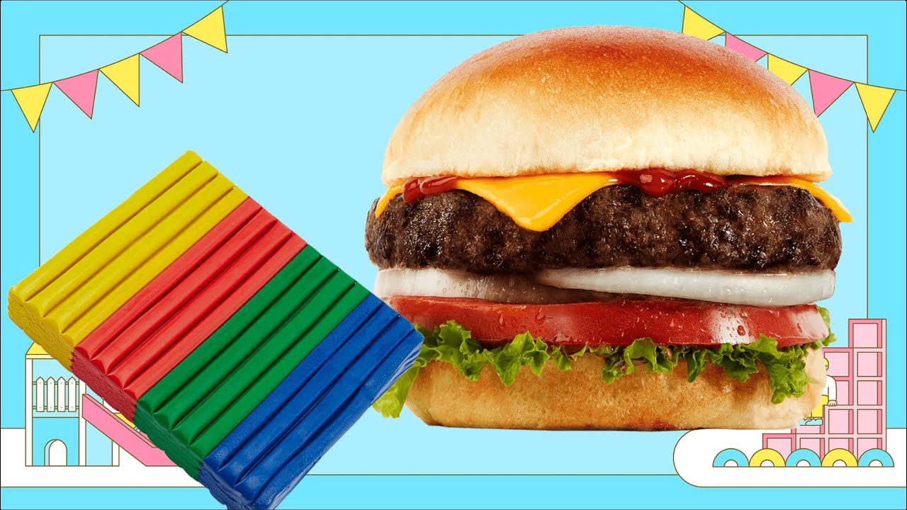 How to make burger with clay | clay art | kids and toodlers | art and ...