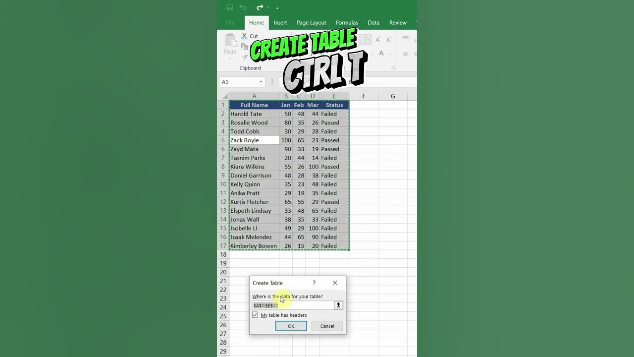 Best Excel Tricks | Create Excel Table With one Click | #excel #excelsolutions - YouTube