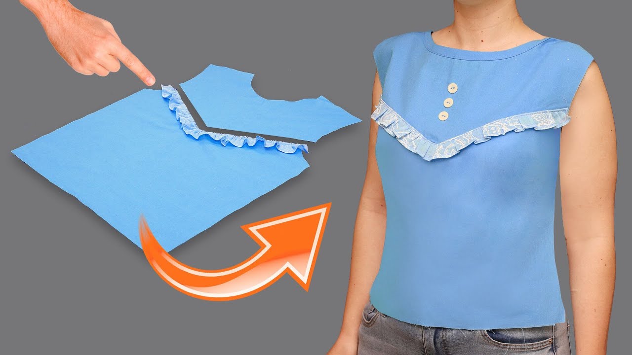 How to sew simply and quickly a beautiful design of the neckline! - YouTube