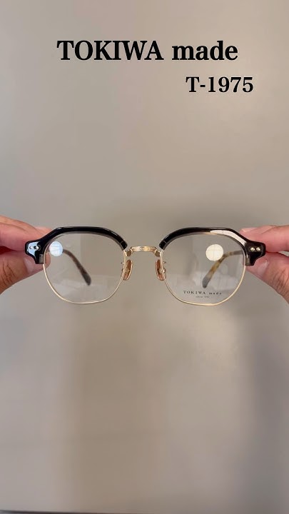 TOKIWA made(トキワメイド)上野の眼鏡店RUTTEN_ T-1975 クラウンパントの変形サーモントスタイル。フロントカラーに対して、切り返しのテンプルのべっこう柄の組み合わが ...