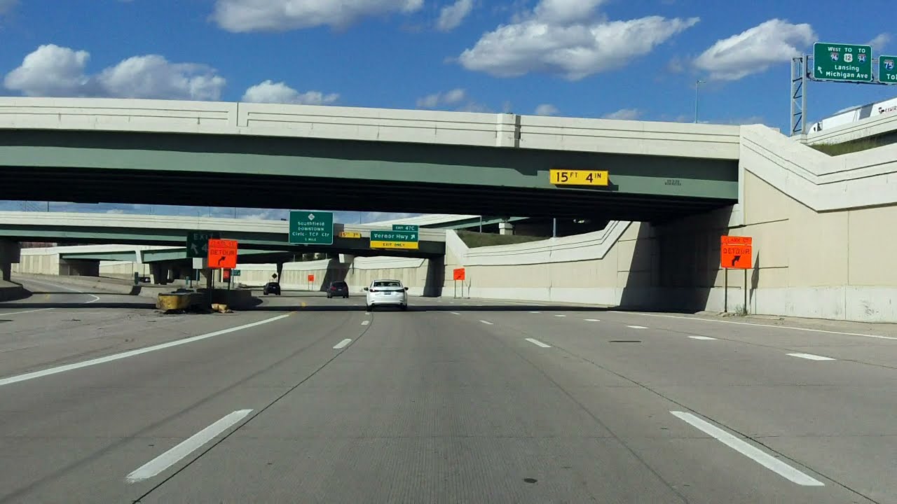 Fisher Freeway (Interstate 75 Exits 41 to 51) northbound - YouTube