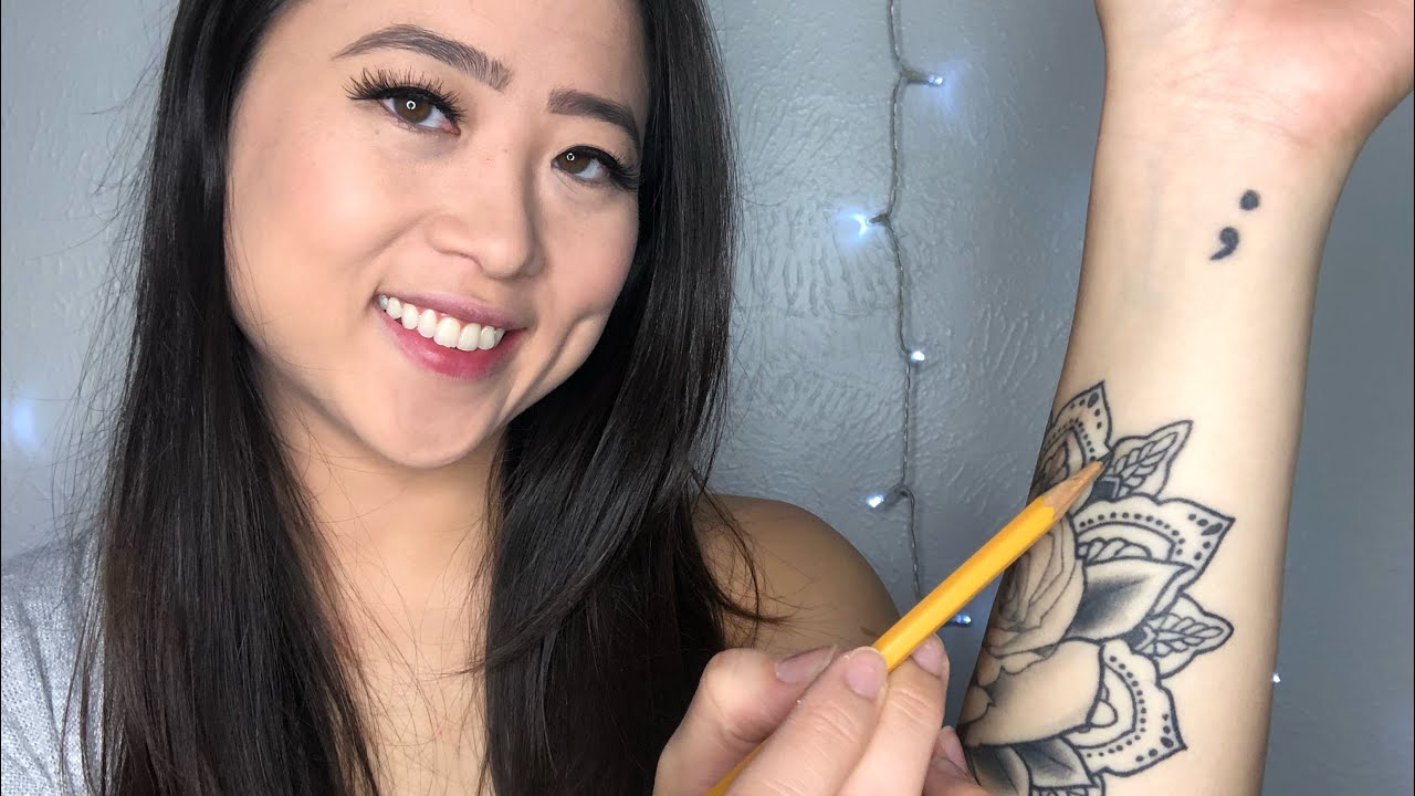 ASMR | Tracing my Tattoos, Mouth Sound Whispers - YouTube