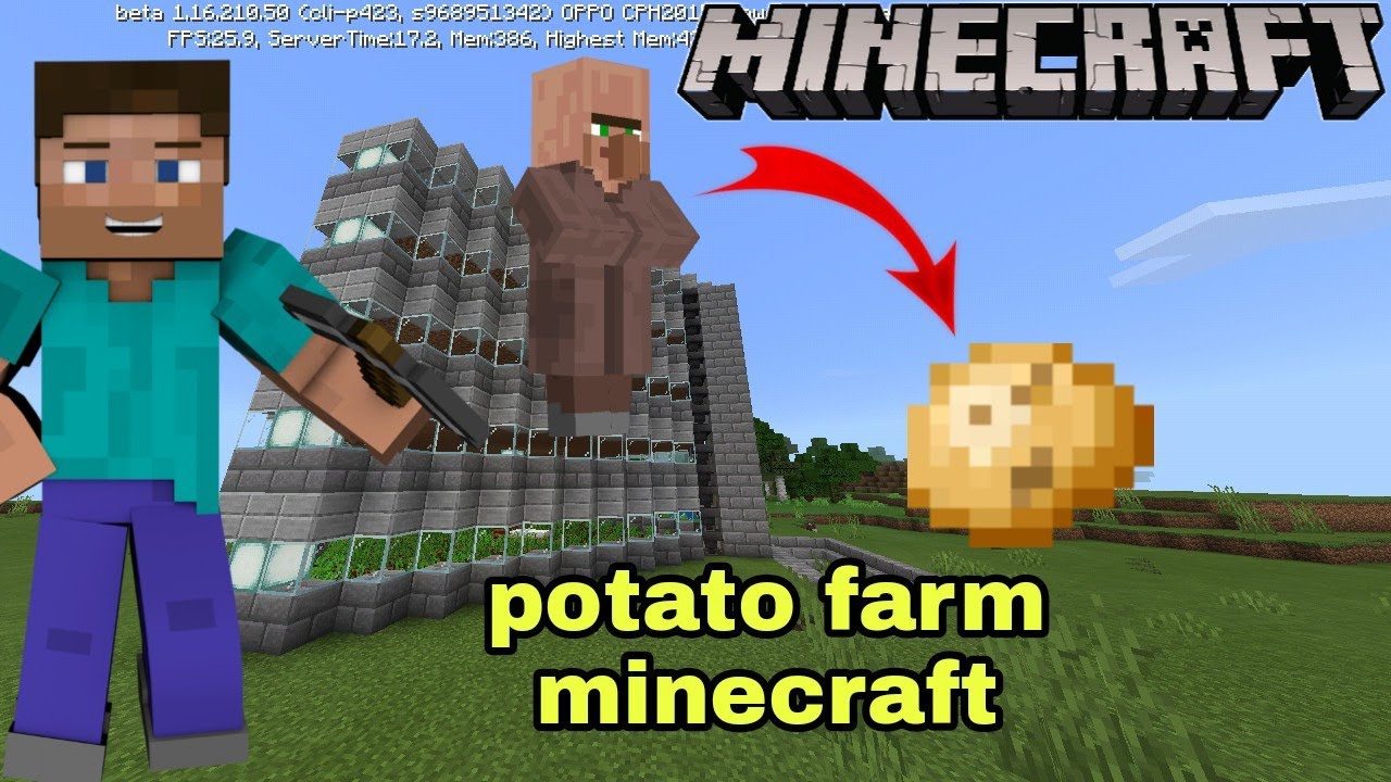 how to make ultra giant automatic potato farm in minecraft#1 - YouTube