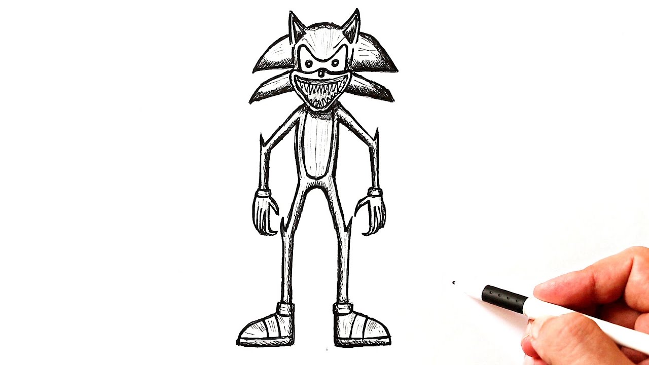 How to draw a Sonic exe - YouTube