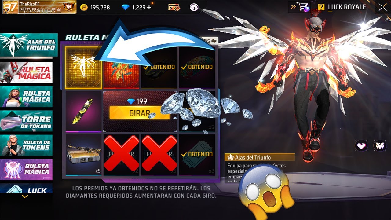 Sacando El Emote De Las Alas Del Triunfo En Free Fire - YouTube
