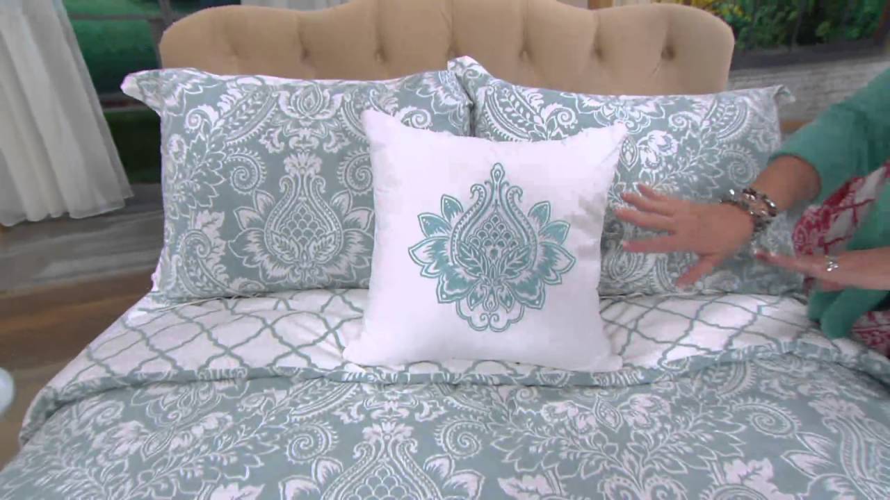 4-piece Pineapple Medallion Bedding Set by Valerie on QVC - YouTube