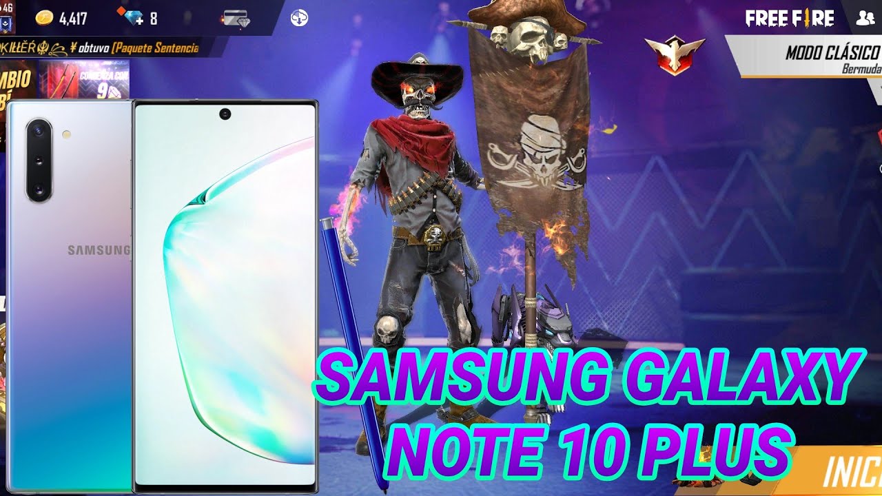 FREE FIRE EN SAMSUNG GALAXY NOTE 10 PLUS / GRÁFICOS / SUAVE / ESTÁNDAR ...