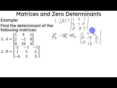 Determinants and Elementary Operations: Matrices and Zero Determinants ...