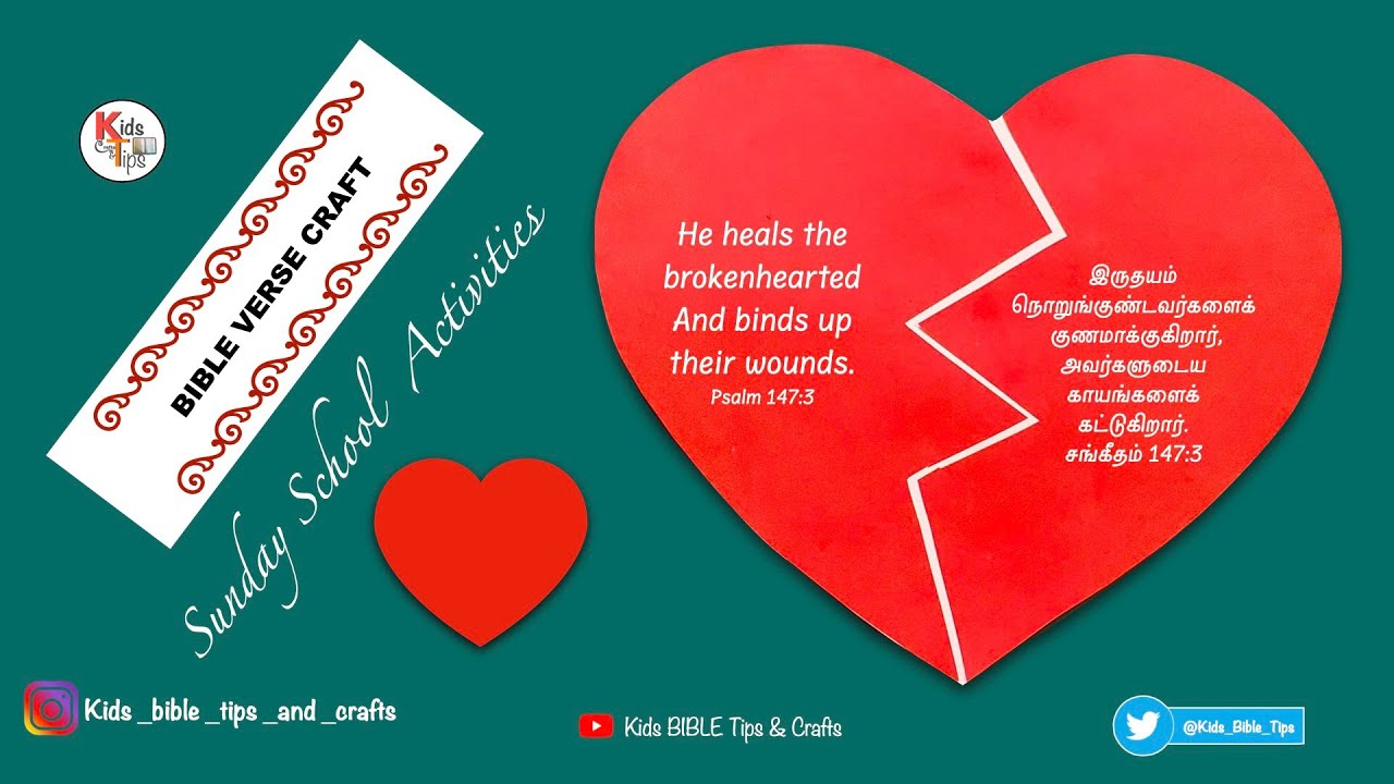 Bible Verse Craft God Heals The Broken Heart Psalm 147 