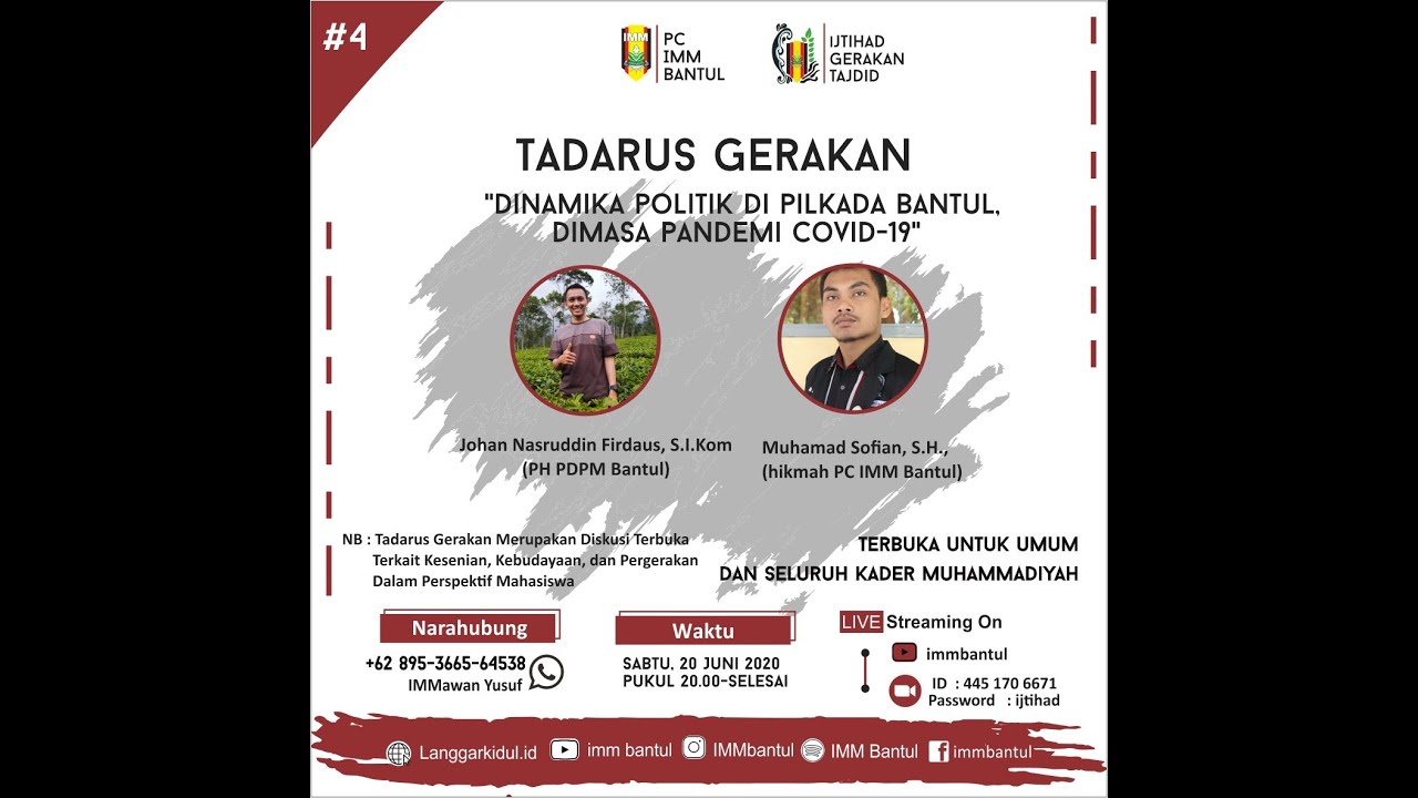 Dinamika Politik di Pilkada Bantul Dimasa Pandemi (JOHAN NASRUDDIN F.,S.I.KOM & MUHAMMAD SOFIAN ...